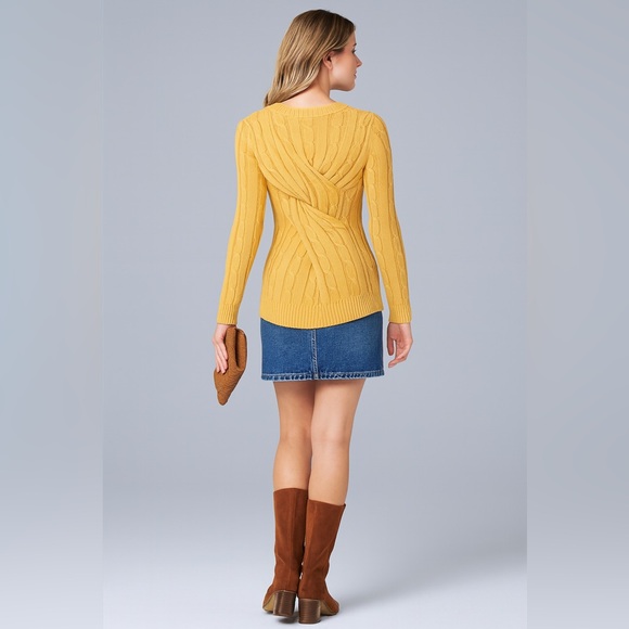 English Factory | Sweaters | English Factory Dandelion Yellow Cable ...